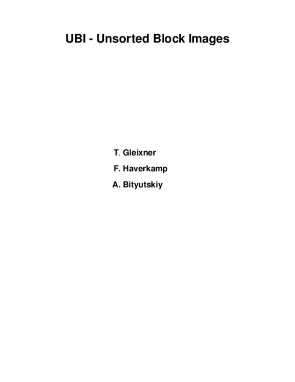 (PDF) UBI -Unsorted Block Images