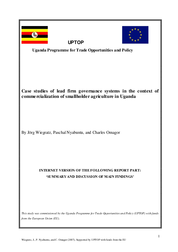 (PDF) Case studies of lead firm governance systems in the context ...