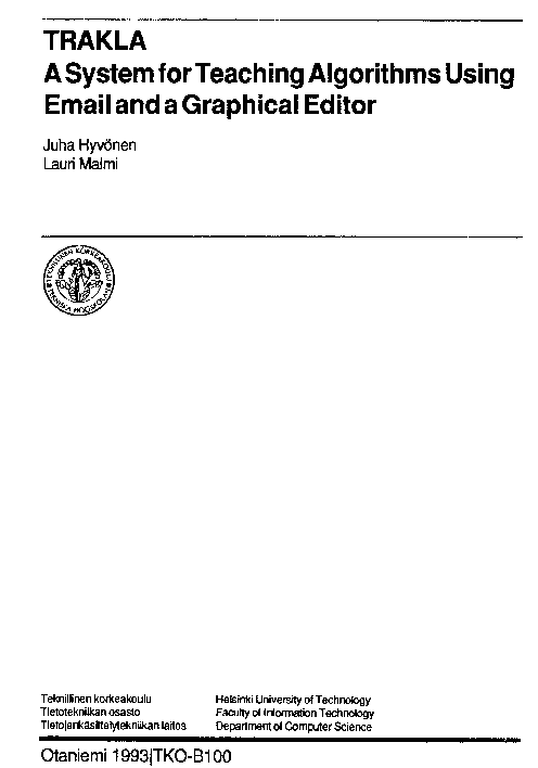 (PDF) A System for Teaehing Algorithms using Email and a Graphical Editor