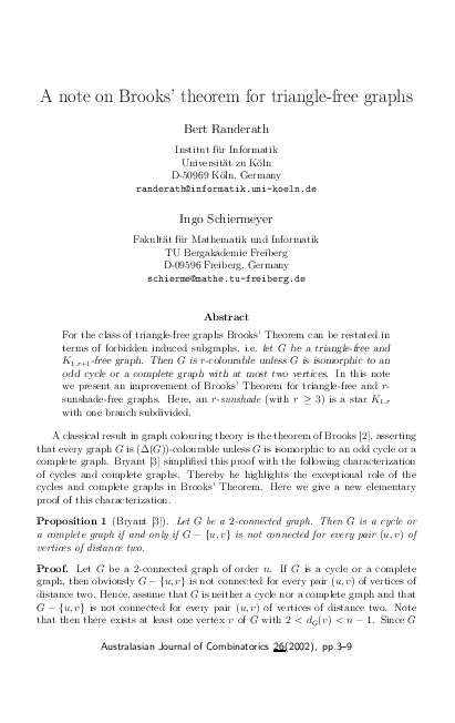 (PDF) A note on Brooks' theorem for triangle-free graphs