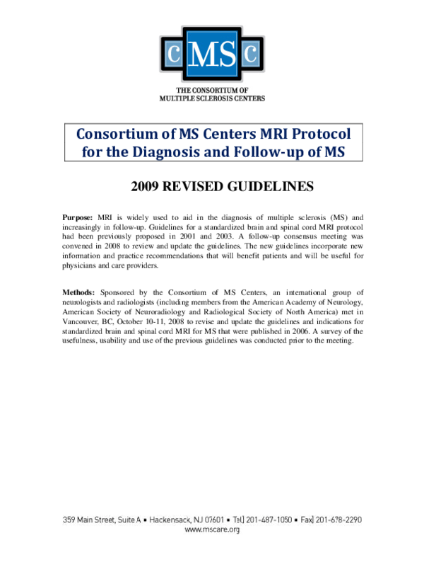 (PDF) MRI in the multiple sclerosisspinal cord lesions