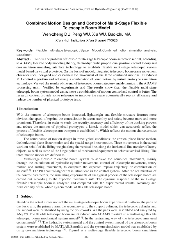 (PDF) Combined motion design and control of multi-stage Flexible ...