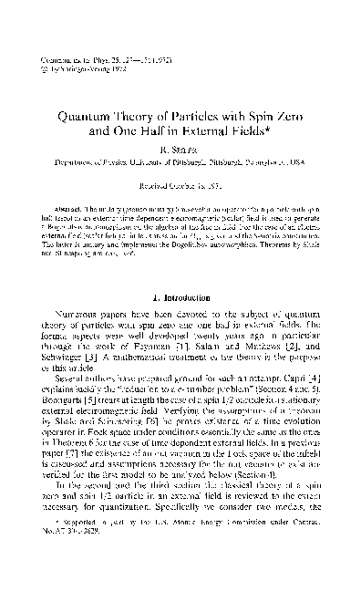 (PDF) Quantum theory of particles with spin zero and one half in ...