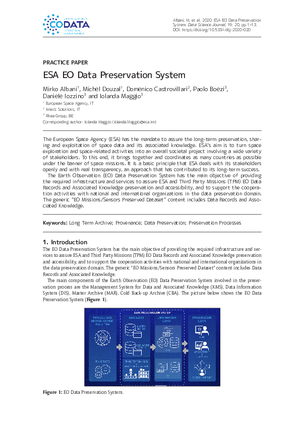 (PDF) ESA EO Data Preservation System