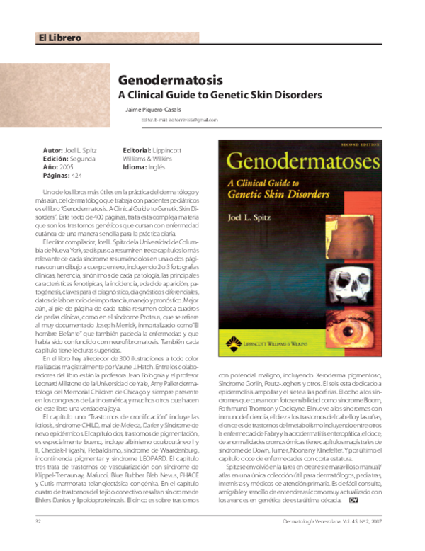 (PDF) Genodermatosis A Clinical Guide to Genetic Skin Disorders