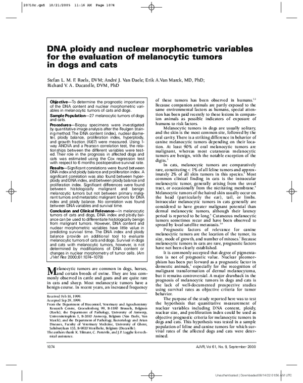 (PDF) DNA ploidy and nuclear morphometric variables for the evaluation ...