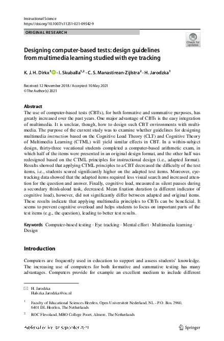 Designing Computer Based Tests Design Guidelines From Multimedia