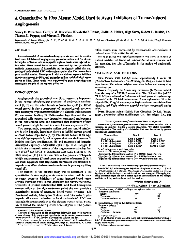 (PDF) A quantitative in vivo mouse model used to assay inhibitors of ...