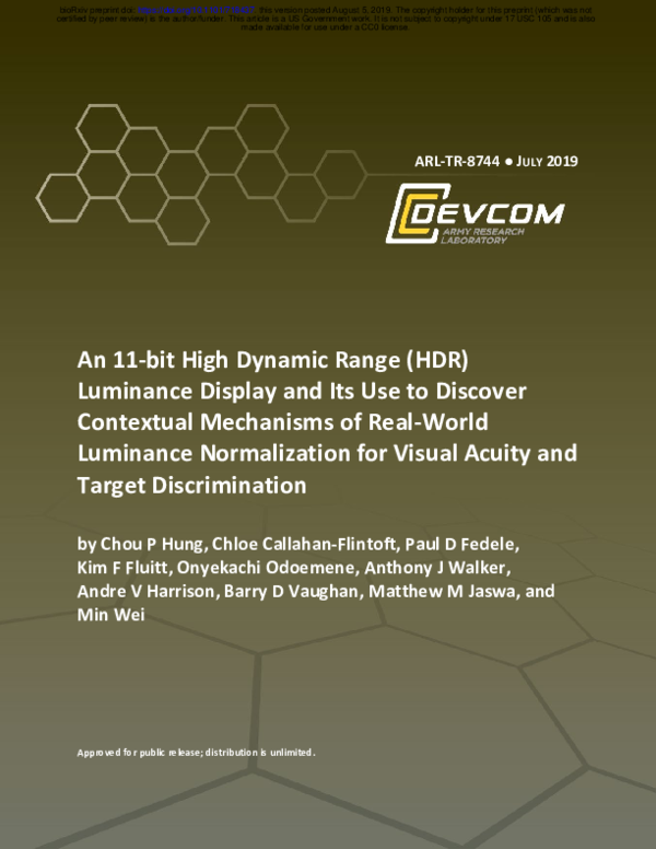 (PDF) An 11-bit High Dynamic Range (HDR) Luminance Display and Its Use to Discover Contextual ...