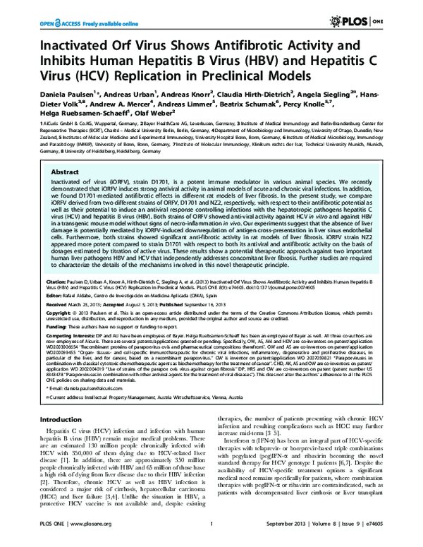 (PDF) Inactivated Orf Virus Shows Antifibrotic Activity and Inhibits ...