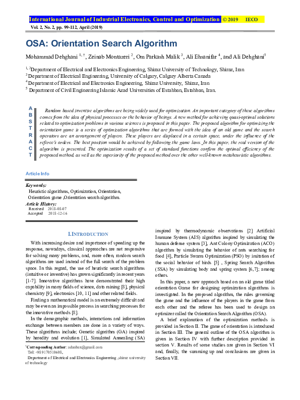 (PDF) OSA: Orientation Search Algorithm