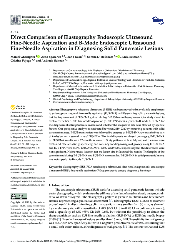 (PDF) Direct Comparison of Elastography Endoscopic Ultrasound Fine-Needle Aspiration and B-Mode ...