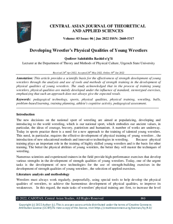 (PDF) Developing Wrestler’s Physical Qualities of Young Wrestlers