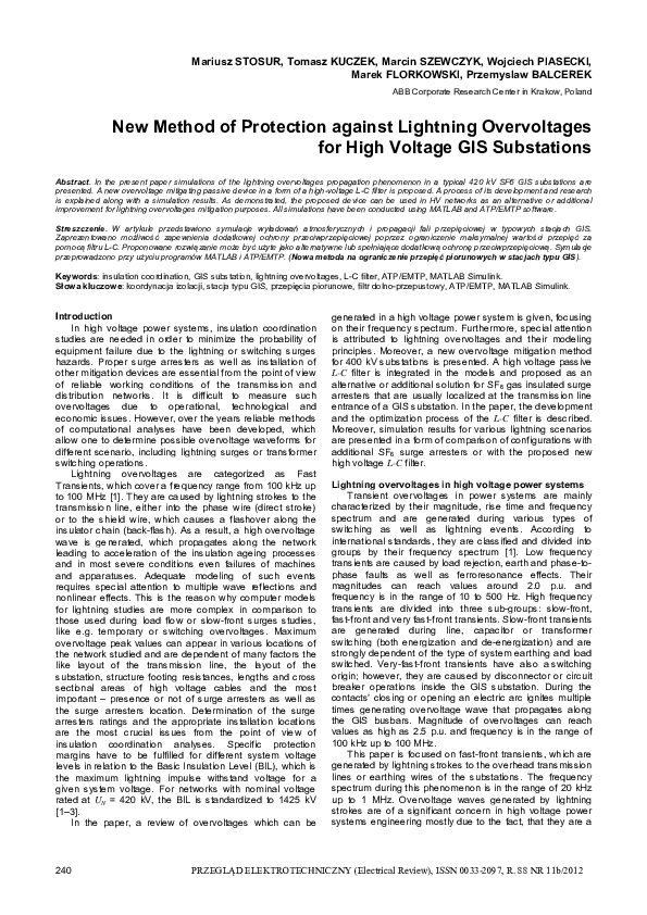 (PDF) New Method of Protection against Lightning Overvoltages for High ...