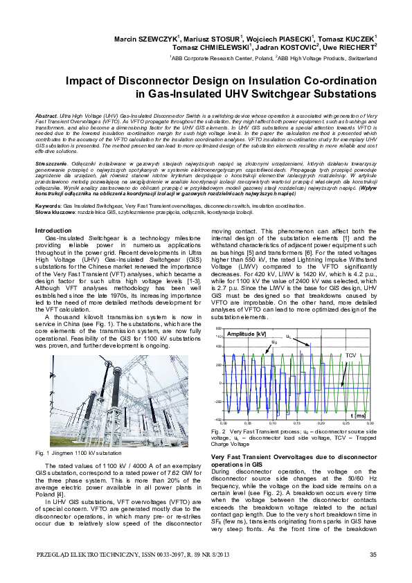 (PDF) Impact of Disconnector Design on Insulation Co-ordination in Gas ...