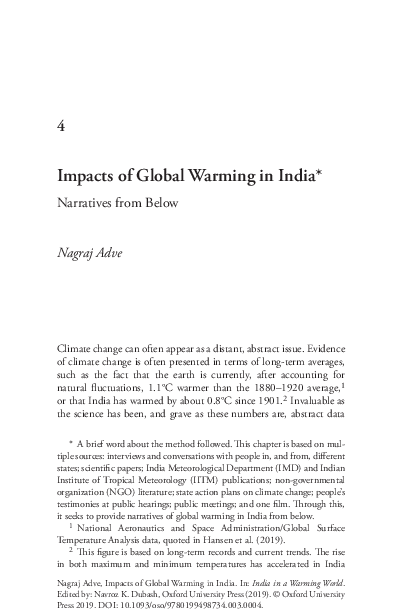 (PDF) Impacts of Global Warming in India