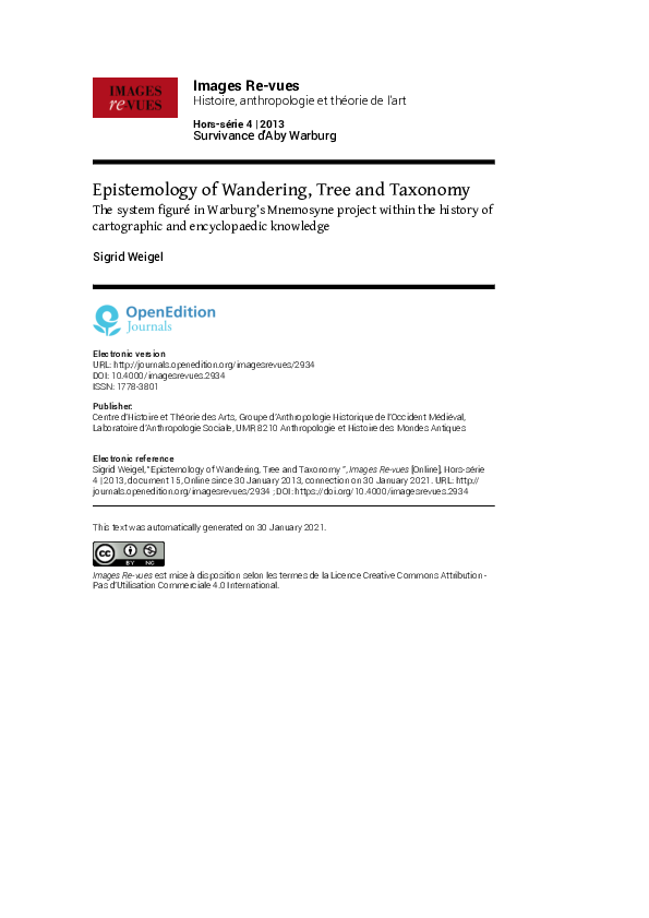 (PDF) Epistemology of Wandering, Tree and Taxonomy