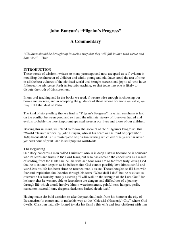 (PDF) John Bunyan's Pilgrim's progress