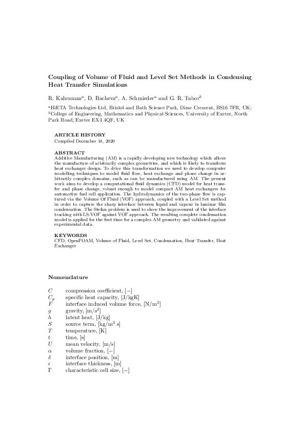 (PDF) Coupling of volume of fluid and level set methods in condensing ...