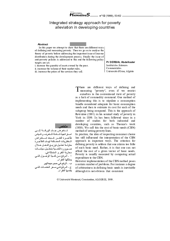 (PDF) Integrated strategy approach for poverty alleviation in ...