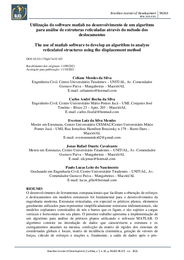 (PDF) Utilização do software matlab no desenvolvimento de um algoritmo ...