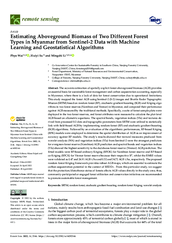 (PDF) Estimating Aboveground Biomass of Two Different Forest Types in ...