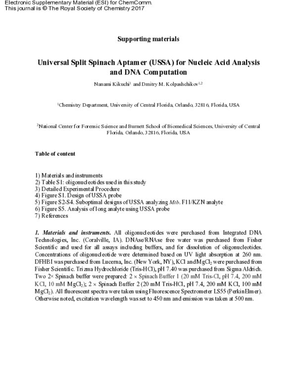 (PDF) A universal split spinach aptamer (USSA) for nucleic acid ...