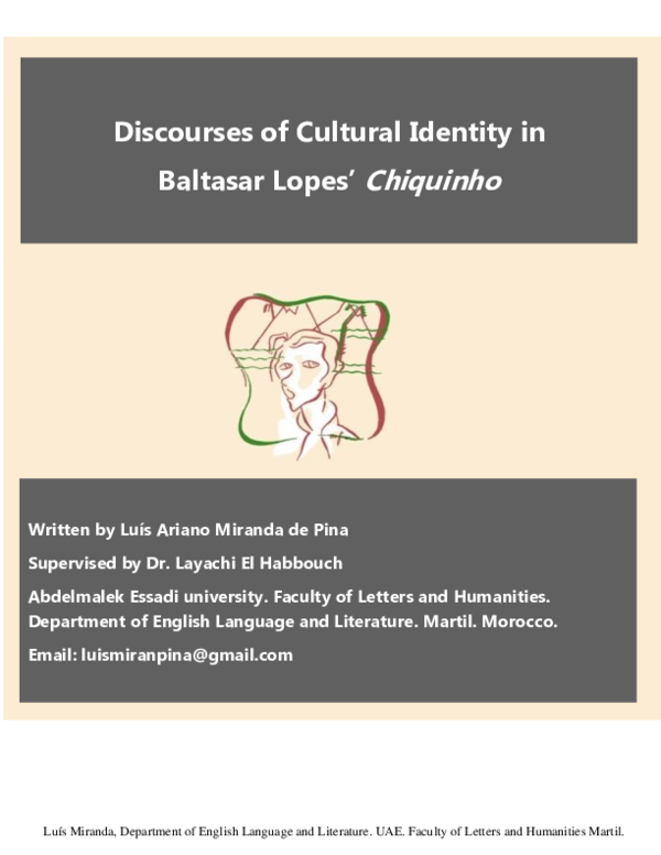 (PDF) Discourses of Cultural Identity in Baltasar Lopes' Chiquinho
