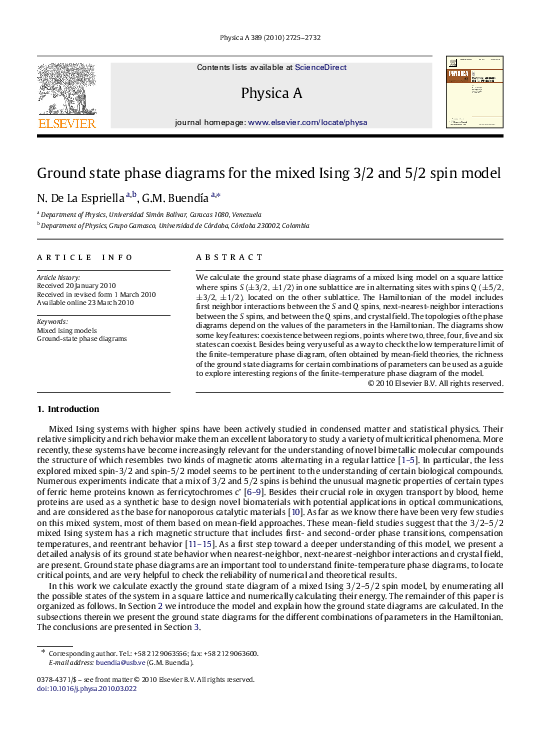 (PDF) Ground state phase diagrams for the mixed Ising 3/2 and 5/2 spin ...