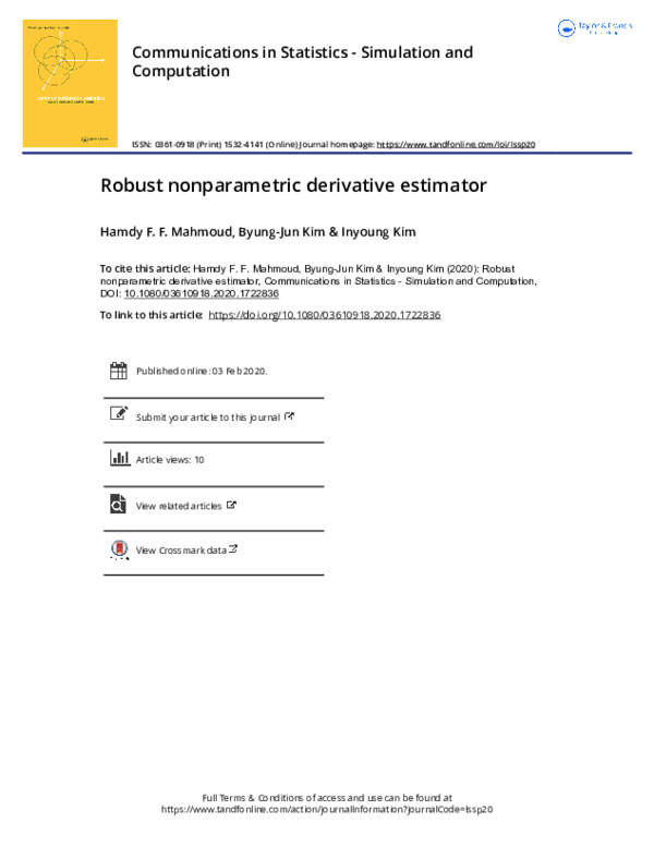 (PDF) Robust nonparametric derivative estimator