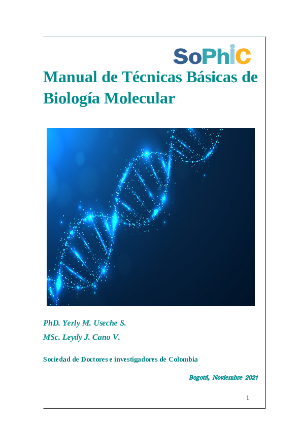 (PDF) Manual de Técnicas Básicas de Biología Molecular