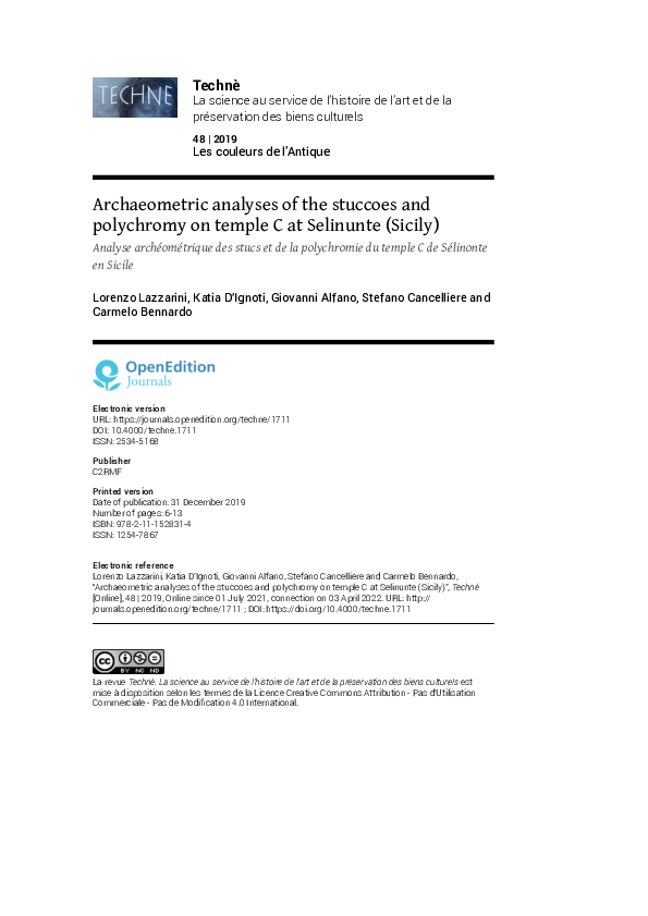 (PDF) Archaeometric analyses of the stuccoes and polychromy on temple C ...