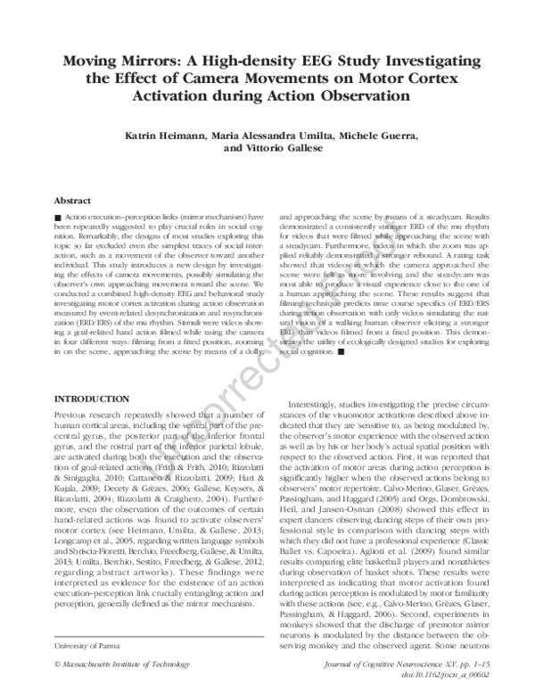 (PDF) Moving Mirrors: A High-density EEG Study Investigating the Effect ...