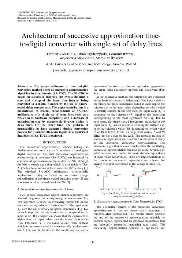 (PDF) Architecture of successive approximation time-to-digital converter with single set of ...