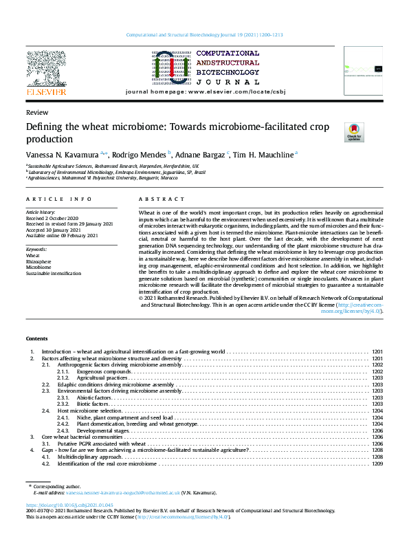(PDF) Defining the wheat microbiome: Towards microbiome-facilitated crop production | Rodrigo ...