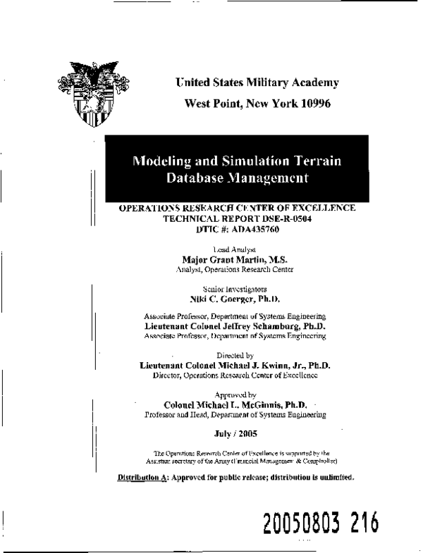 (PDF) Modeling and Simulation Terrain Database Management