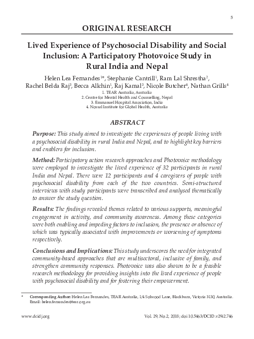 (PDF) Creating platforms for people with psychosocial disabilities to ...