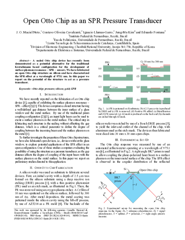 (PDF) Open Otto chip as an SPR pressure transducer