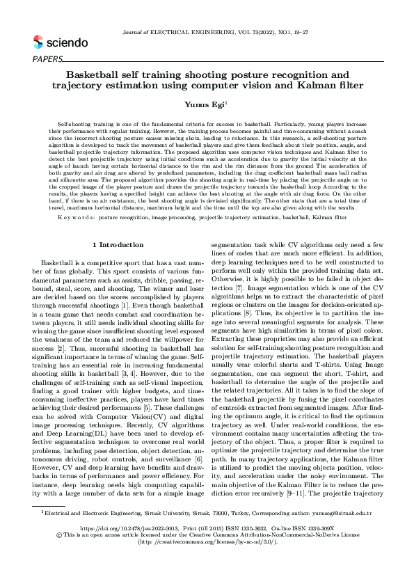 (PDF) Basketball self training shooting posture recognition and ...