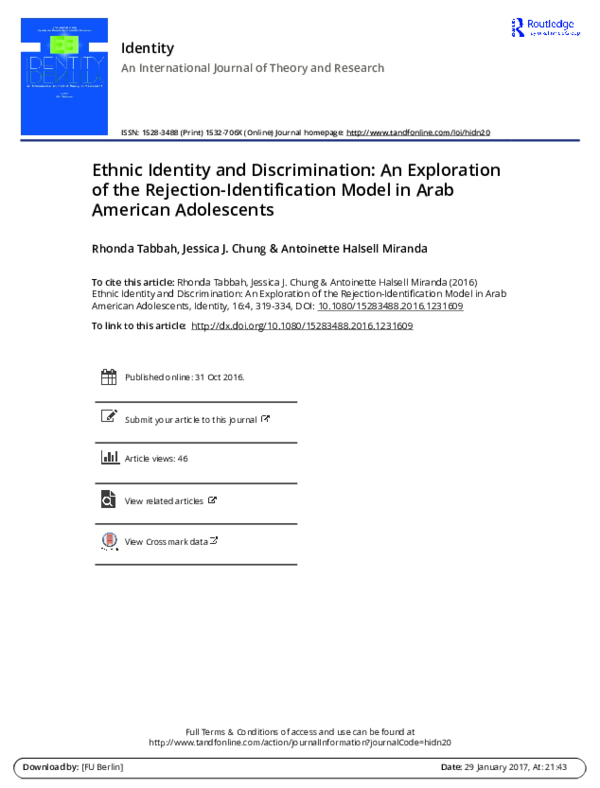 (PDF) Ethnic Identity and Discrimination: An Exploration of the ...