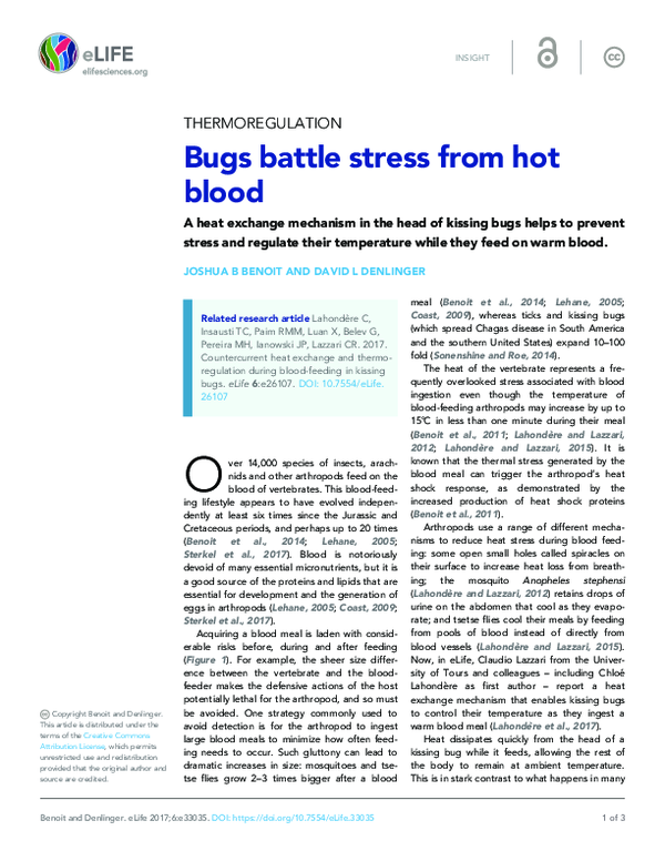 (PDF) Bugs battle stress from hot blood