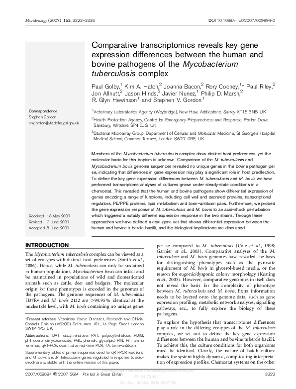 (PDF) Comparative transcriptomics reveals key gene expression differences between the human and ...
