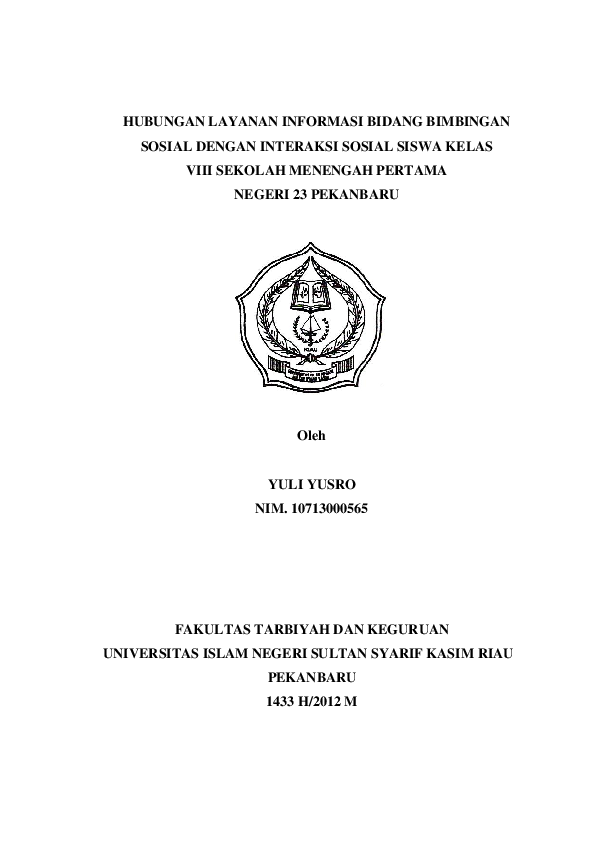 (PDF) Hubungan Layanan Informasi Bidang Bimbingan Sosial Dengan Interaksi Sosial Siswa Kelas ...