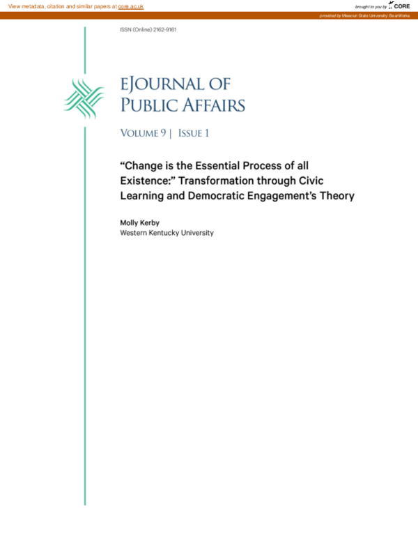 (PDF) “Change is the Essential Process of all Existence ...