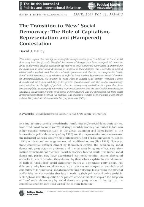 (PDF) The Transition to 'New'Social Democracy: The Role of Capitalism ...