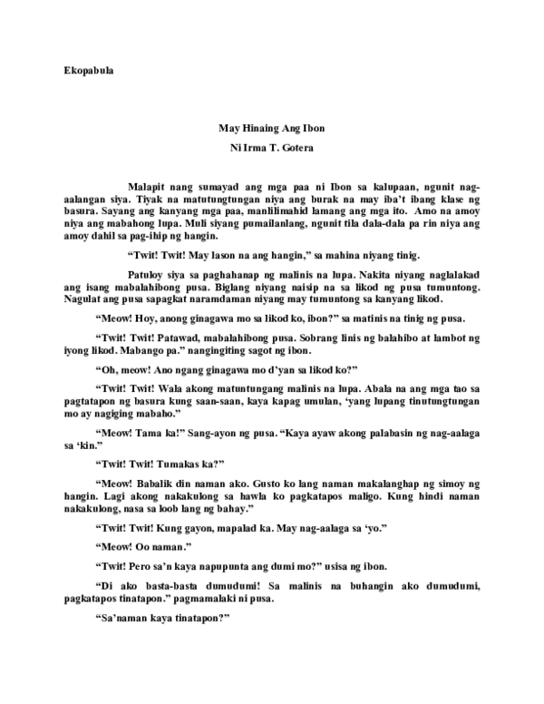 (PDF) May Hinaing Ang Ibon
