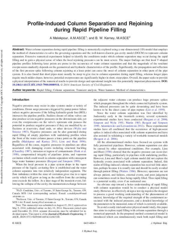 (PDF) Profile-Induced Column Separation and Rejoining during Rapid ...