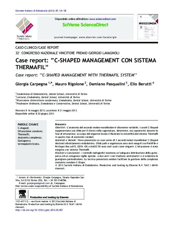 (PDF) Case report: "C-SHAPED MANAGEMENT with THERMAFIL SYSTEM" | Case ...