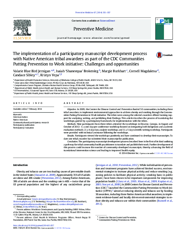(PDF) The implementation of a participatory manuscript development ...