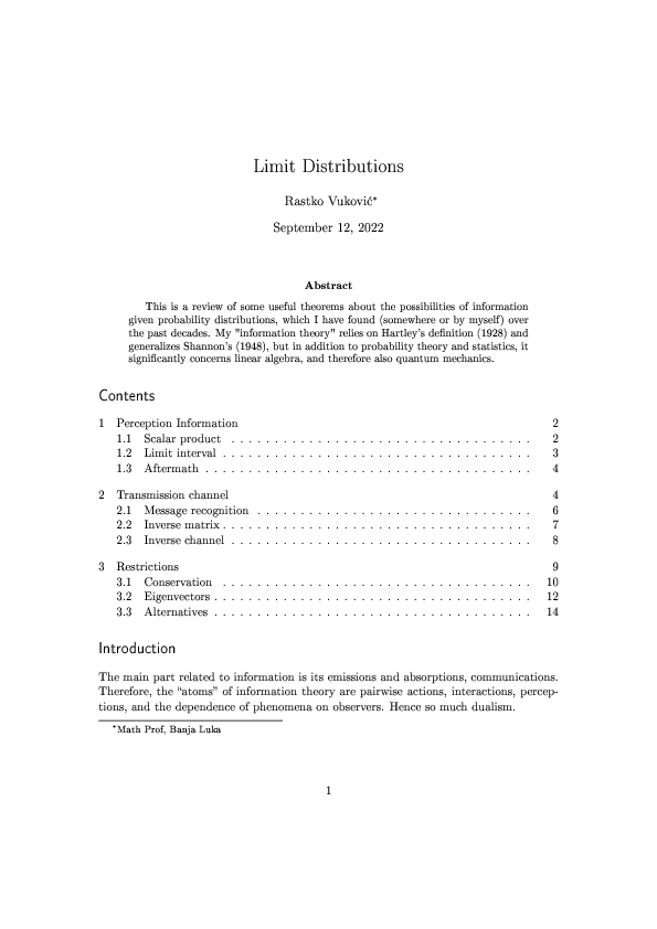 (PDF) Limit Distributions | Rastko Vuković - Academia.edu